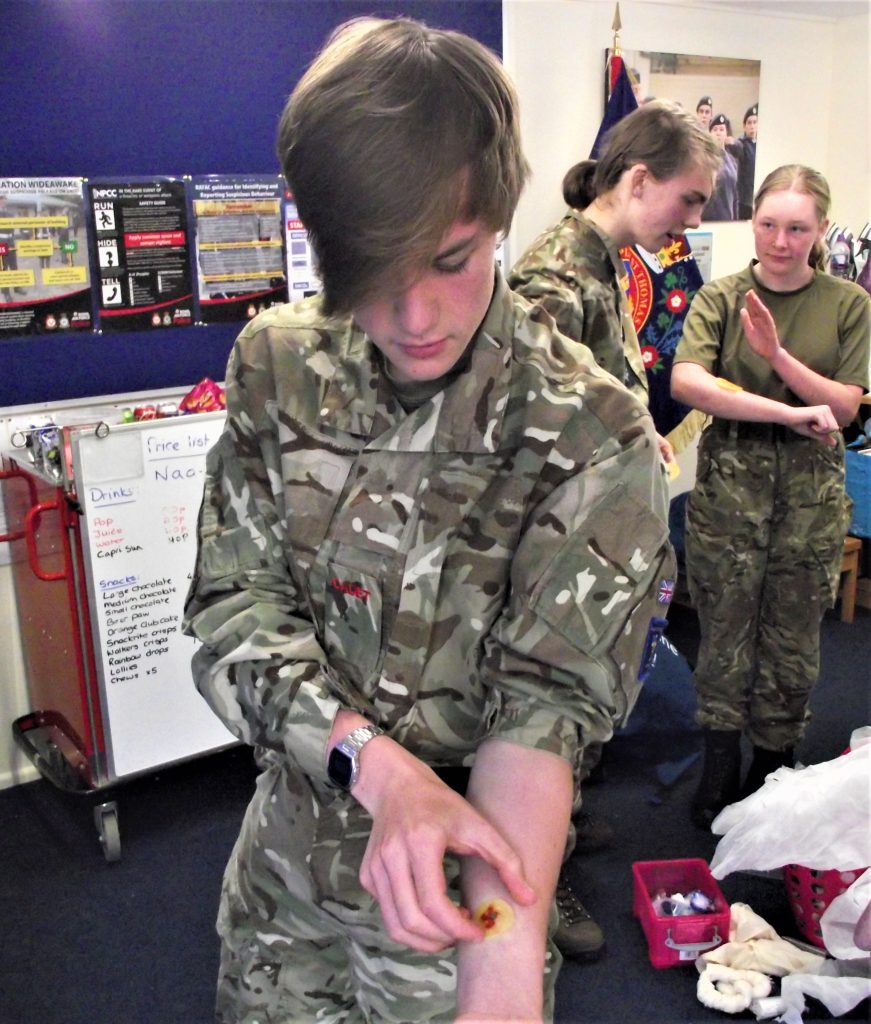Cadets enjoy First Aid Training for badges - Ripley St Thomas