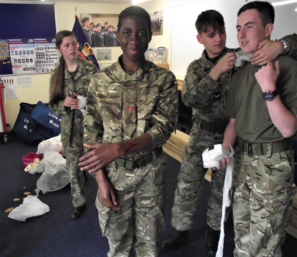 Cadets enjoy First Aid Training for badges - Ripley St Thomas