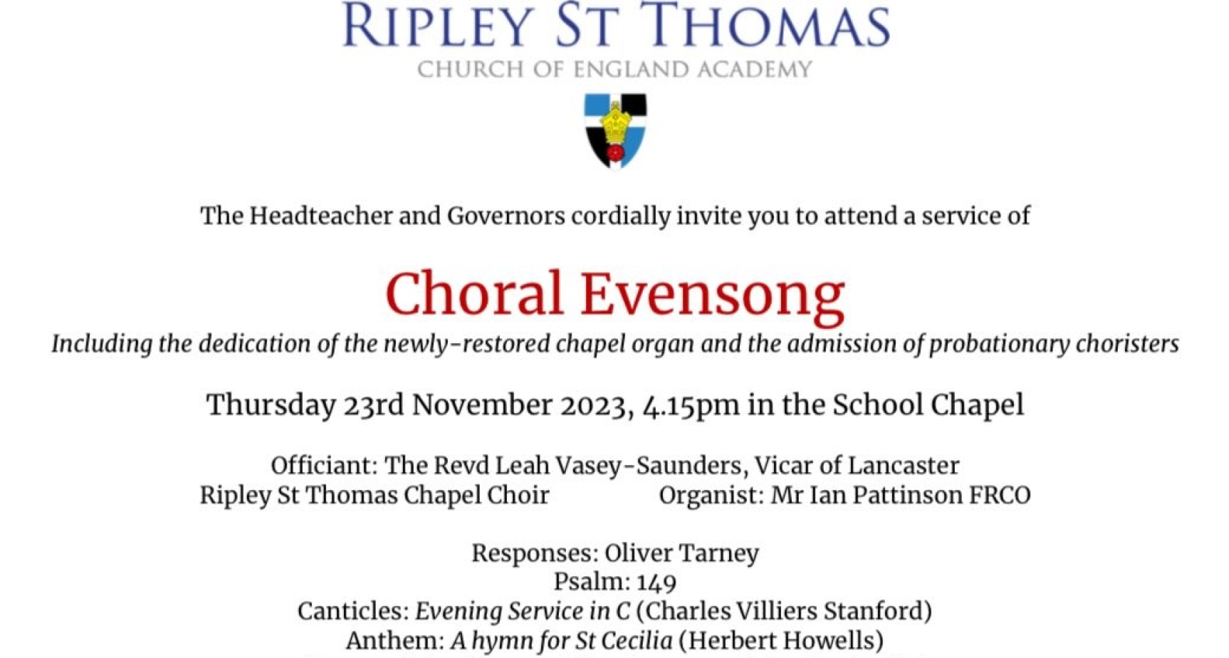 Special Choral Evensong to dedicate restored organ - Ripley St Thomas